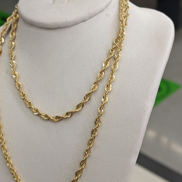 unbrand | Jewelry | 4kt Real Gold Rope Chain 3mm 22 Inch | Poshmark